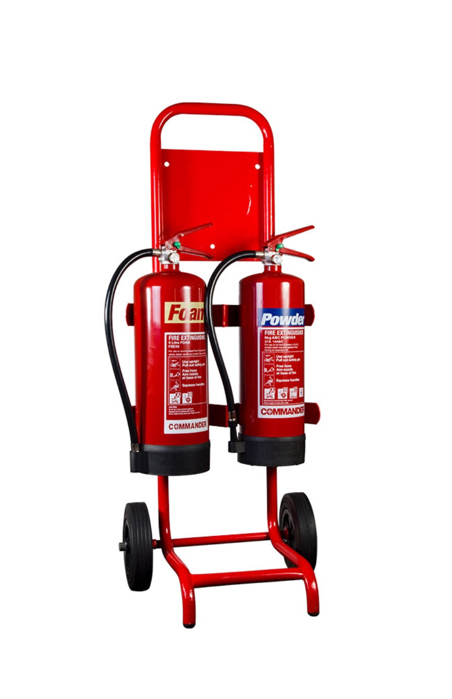 BUNDLE - Double Trolley / Stand Plus Fire Extinguishers & Fire Alarm